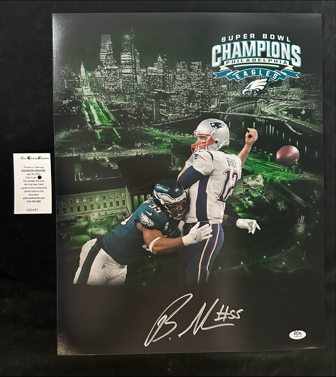 Philadelphia Eagles Brandon Graham Autographed 16 x 20 Photo - Carls ...