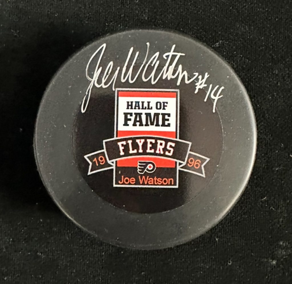Philadelphia Flyers Joe Watson Autographed Puck - Carls Cards ...