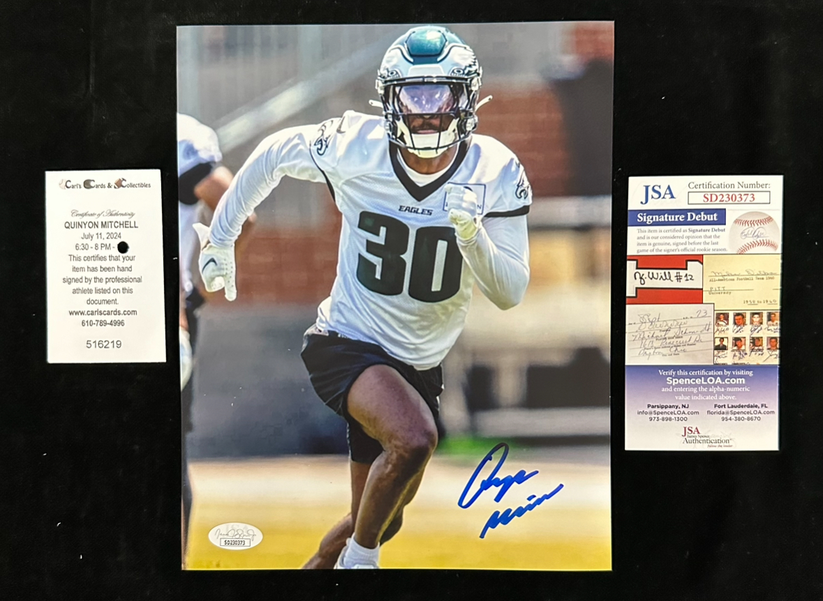 Philadelphia Eagles Quinyon Mitchell Autographed 8 x 10 Photo - Carls ...