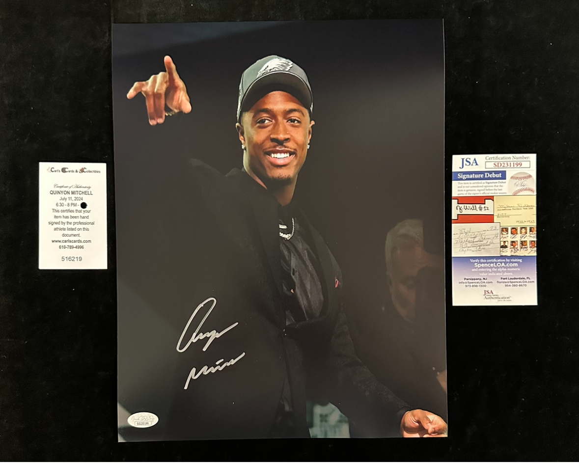 Philadelphia Eagles Quinyon Mitchell Autographed 11 x 14 Photo - Carls ...