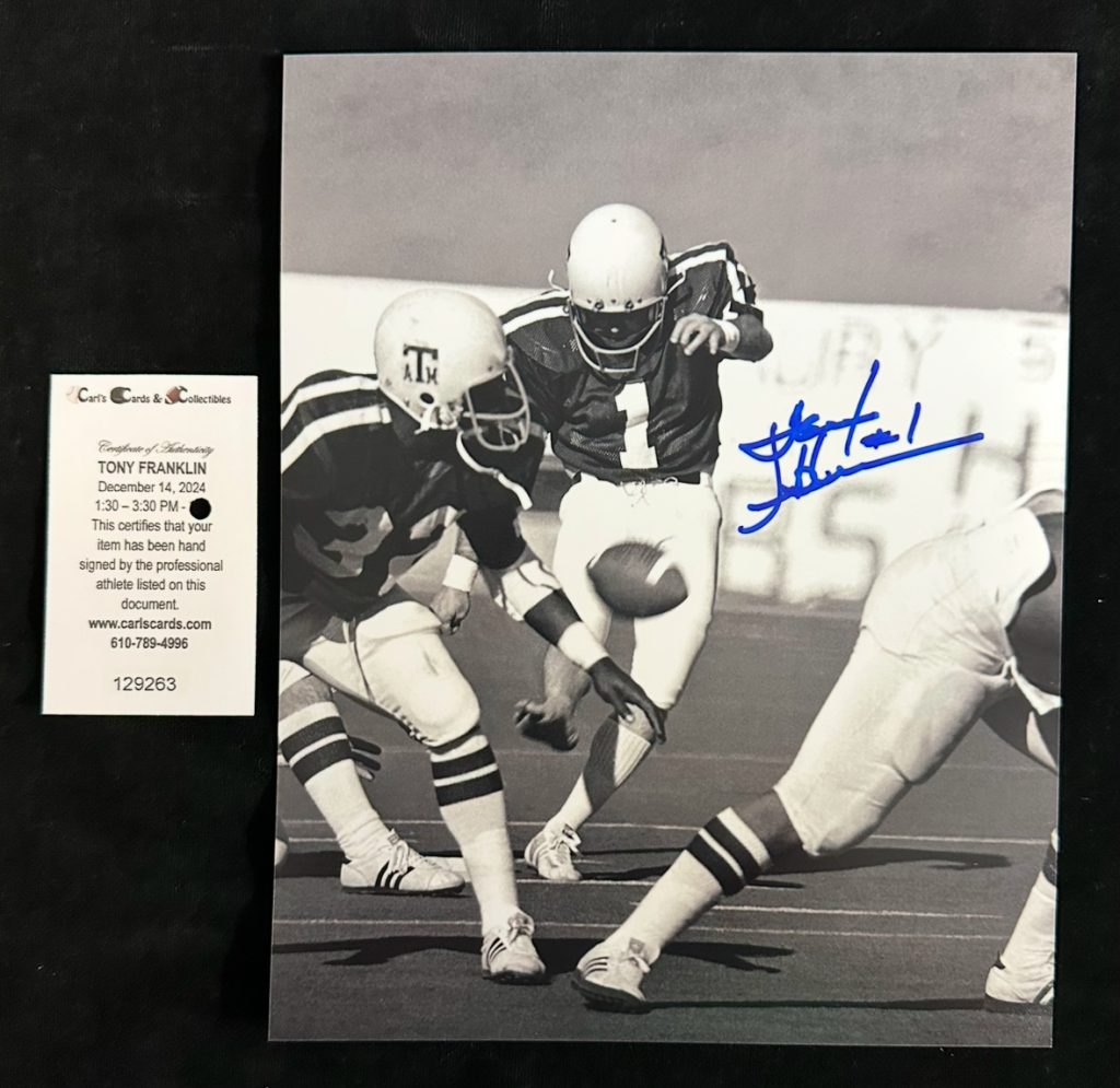 Texas A&M Aggies Kicker Tony Franklin Autographed 8 x 10 Photo - Carls ...