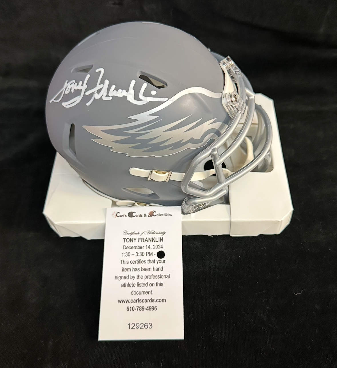 Philadelphia Eagles Kicker Tony Franklin Autographed Slate Mini Helmet ...