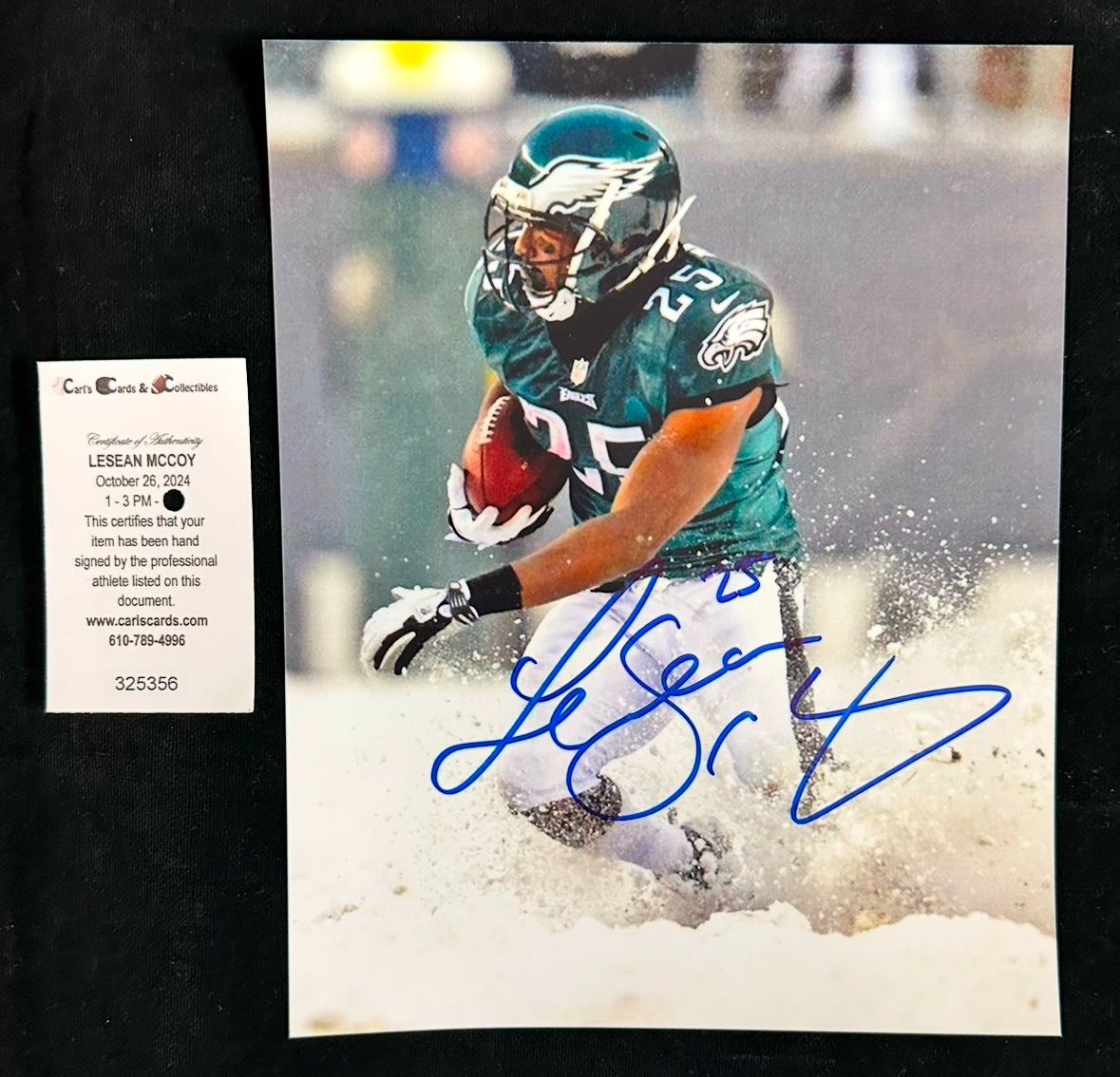 Philadelphia Eagles LeSean McCoy Autographed 8 x 10 Photo - Carls Cards ...