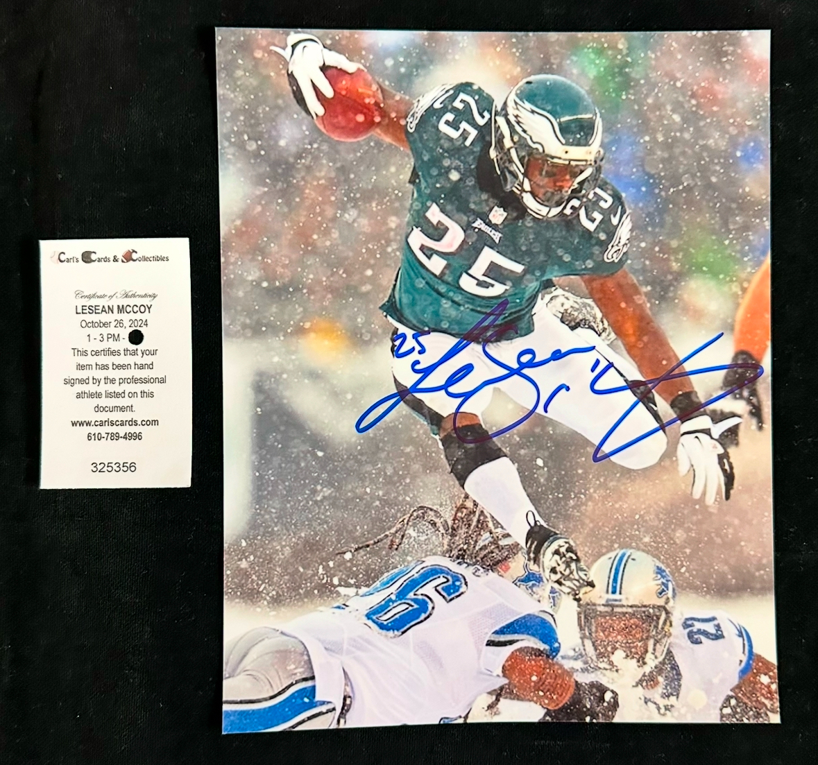 Philadelphia Eagles LeSean McCoy Autographed 8 x 10 Photo - Carls Cards ...