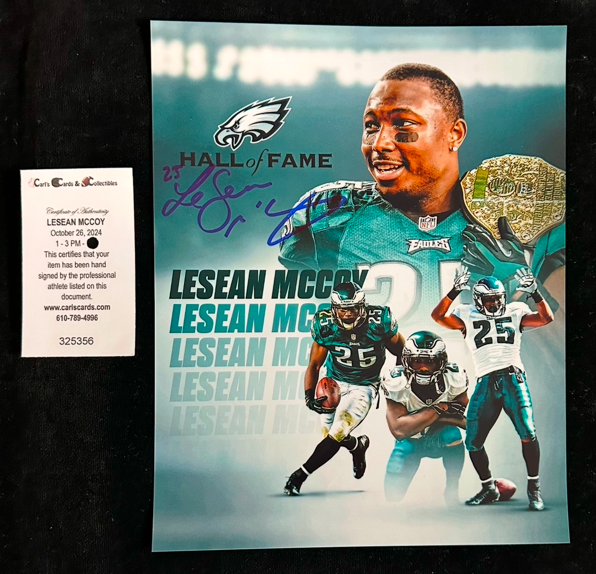 Philadelphia Eagles LeSean McCoy Autographed 8 x 10 Photo - Carls Cards ...