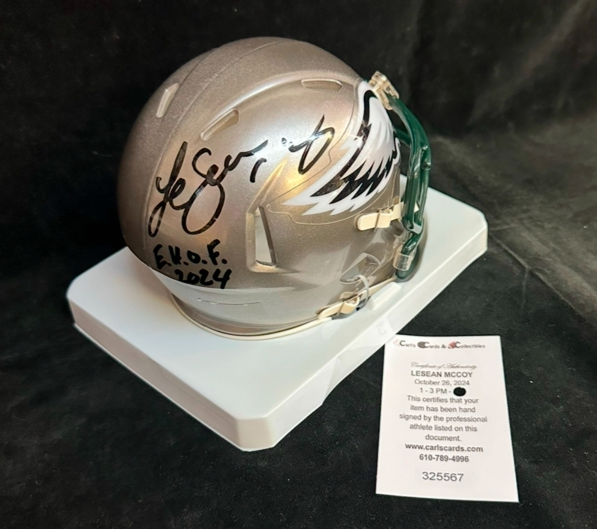 Philadelphia Eagles LeSean McCoy Autographed Flash Mini Helmet - Carls ...
