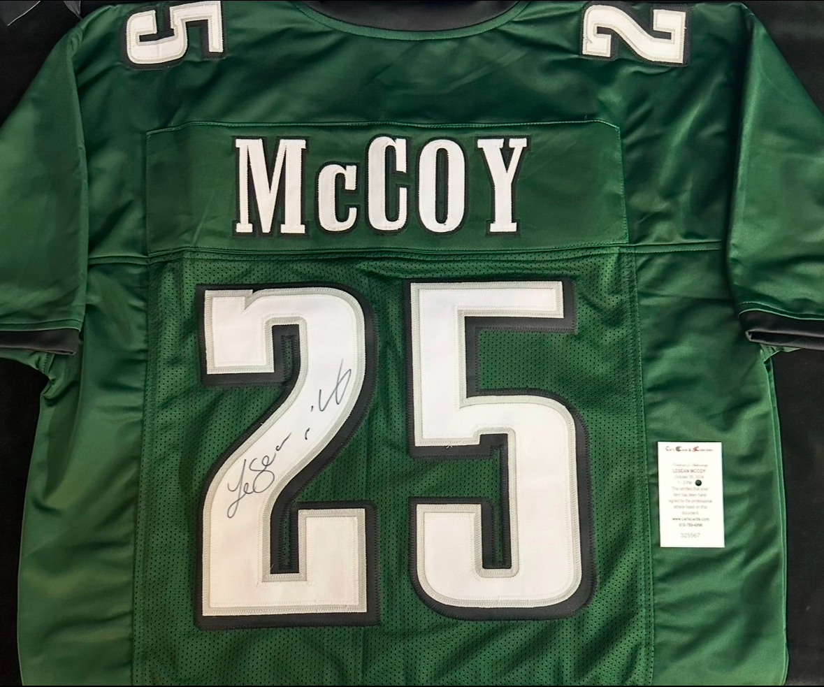 Philadelphia Eagles LeSean McCoy Autographed Custom Green Jersey ...