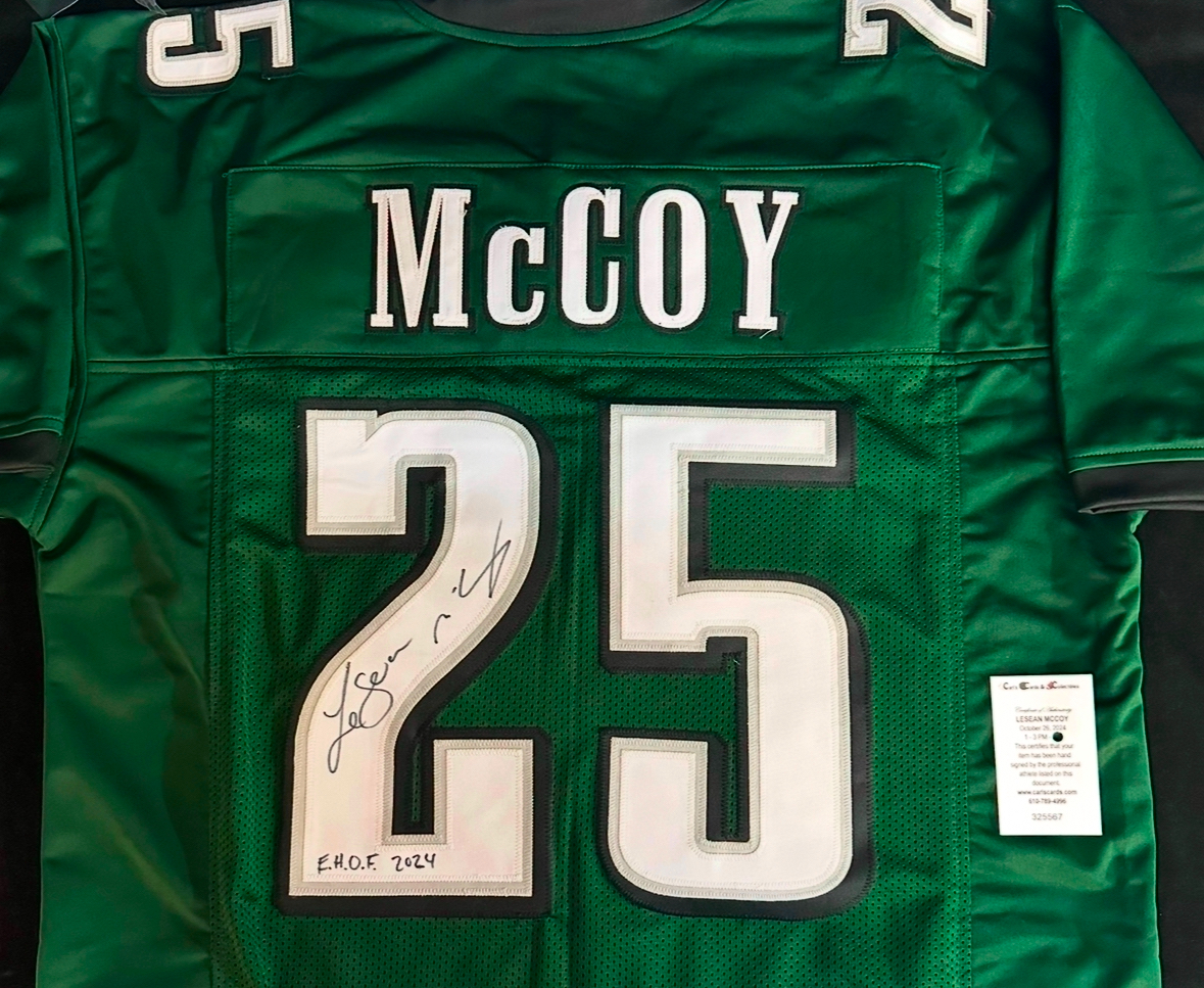 Philadelphia Eagles LeSean McCoy Autographed Custom Green Jersey ...