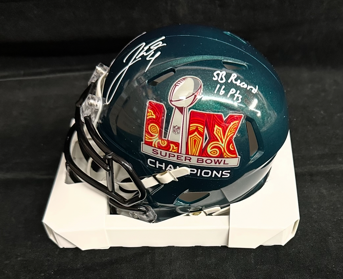 Philadelphia Eagles Jake Elliott Autographed Super Bowl 59 Mini Helmet ...