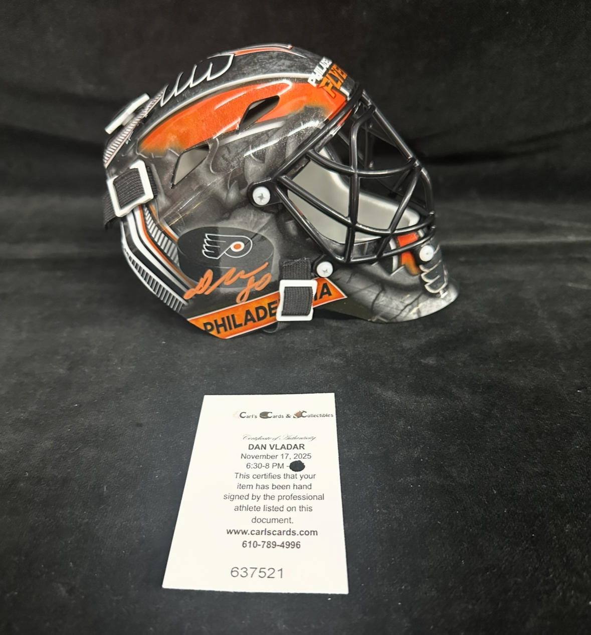 Philadelphia Flyers Daniel Vladar Autographed Mini Goalie Helmet ...